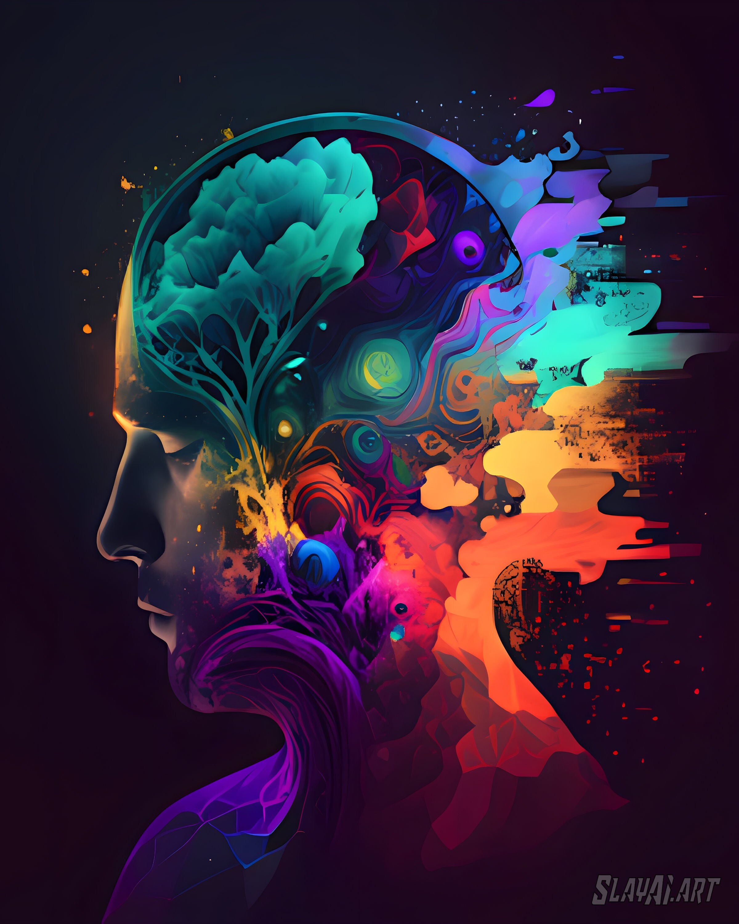 Mindscape Flow - (4 PNG Sizes) | Original AI Art | Digital Download | Printable Art | Digital ...