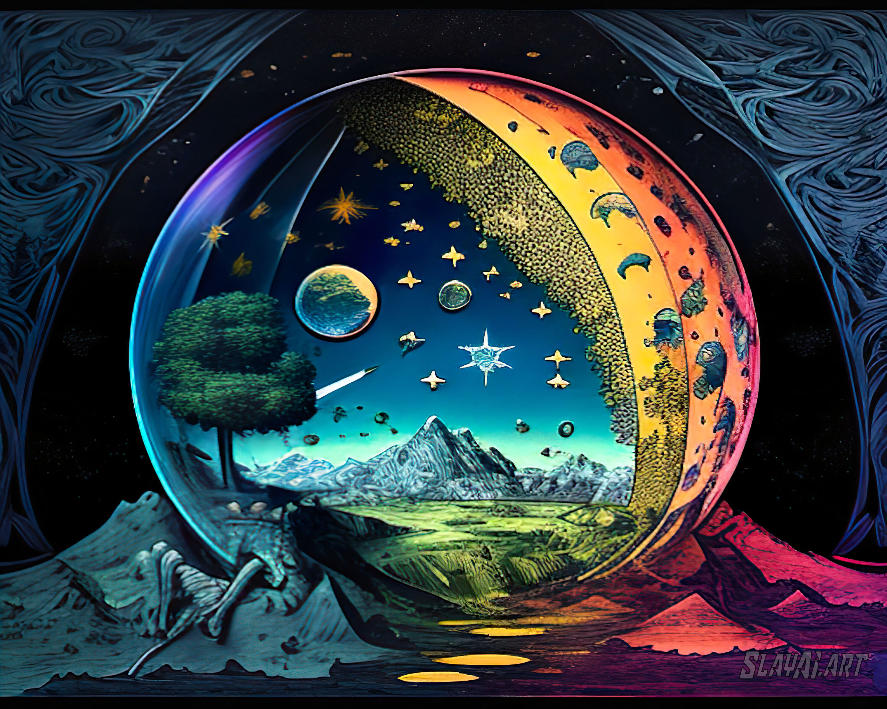 Spherical Firmament - (4 PNG Sizes) | Original AI Art | Digital ...