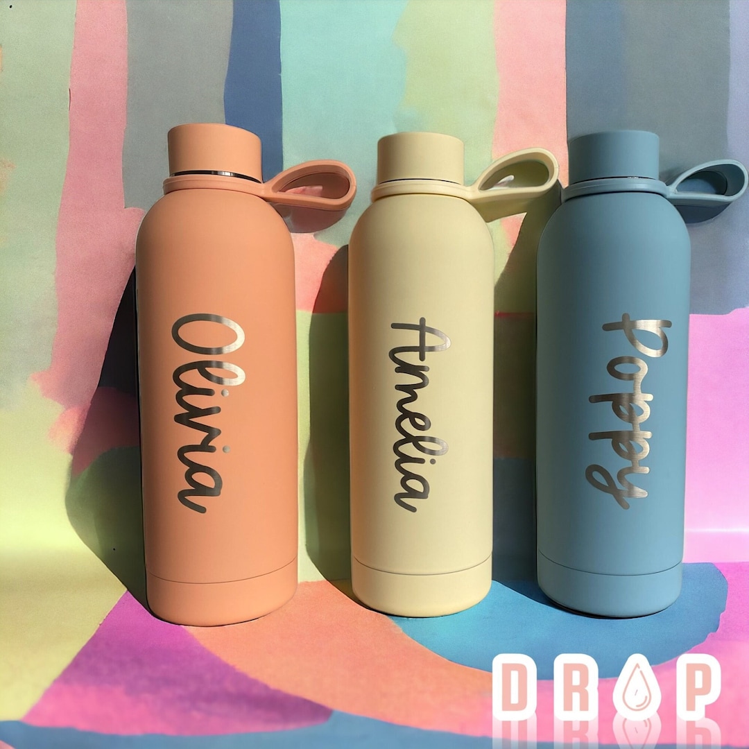Personalised Water Bottle Laser Engraved Stainless Steel Insulated ...