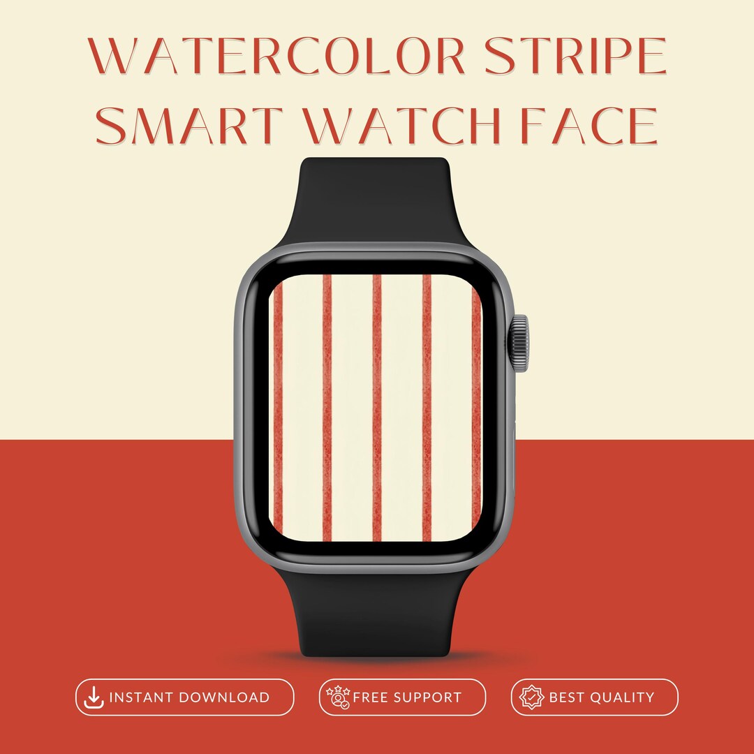 Watercolor Stripe Smartwatch Face Wallpaper: Minimalist Striped Pattern ...