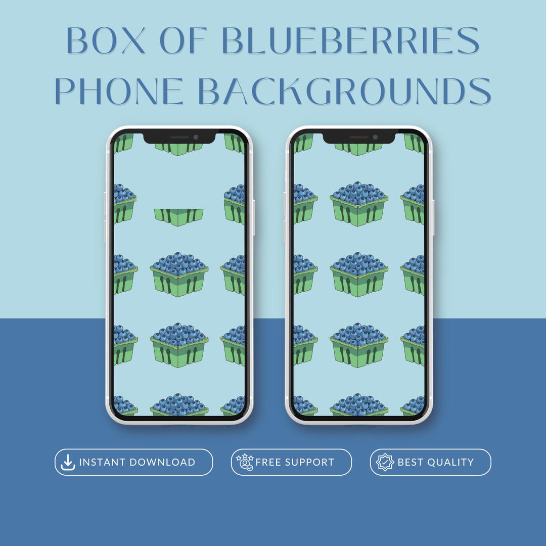 Blueberry Patterned Smartphone Background | Summertime Fruity Digital ...