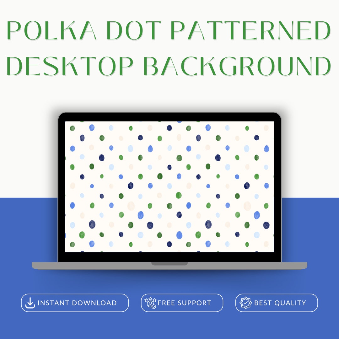 Watercolor Polka Dot Desktop Wallpaper: Playful Computer Background ...