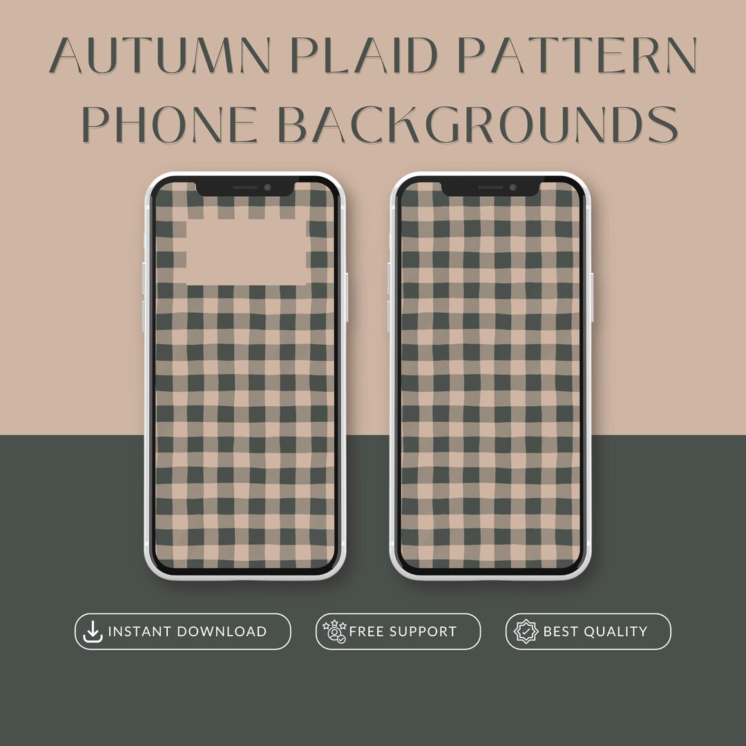 Cozy Plaid Phone Wallpaper | Fall Check Iphone/android Background in ...