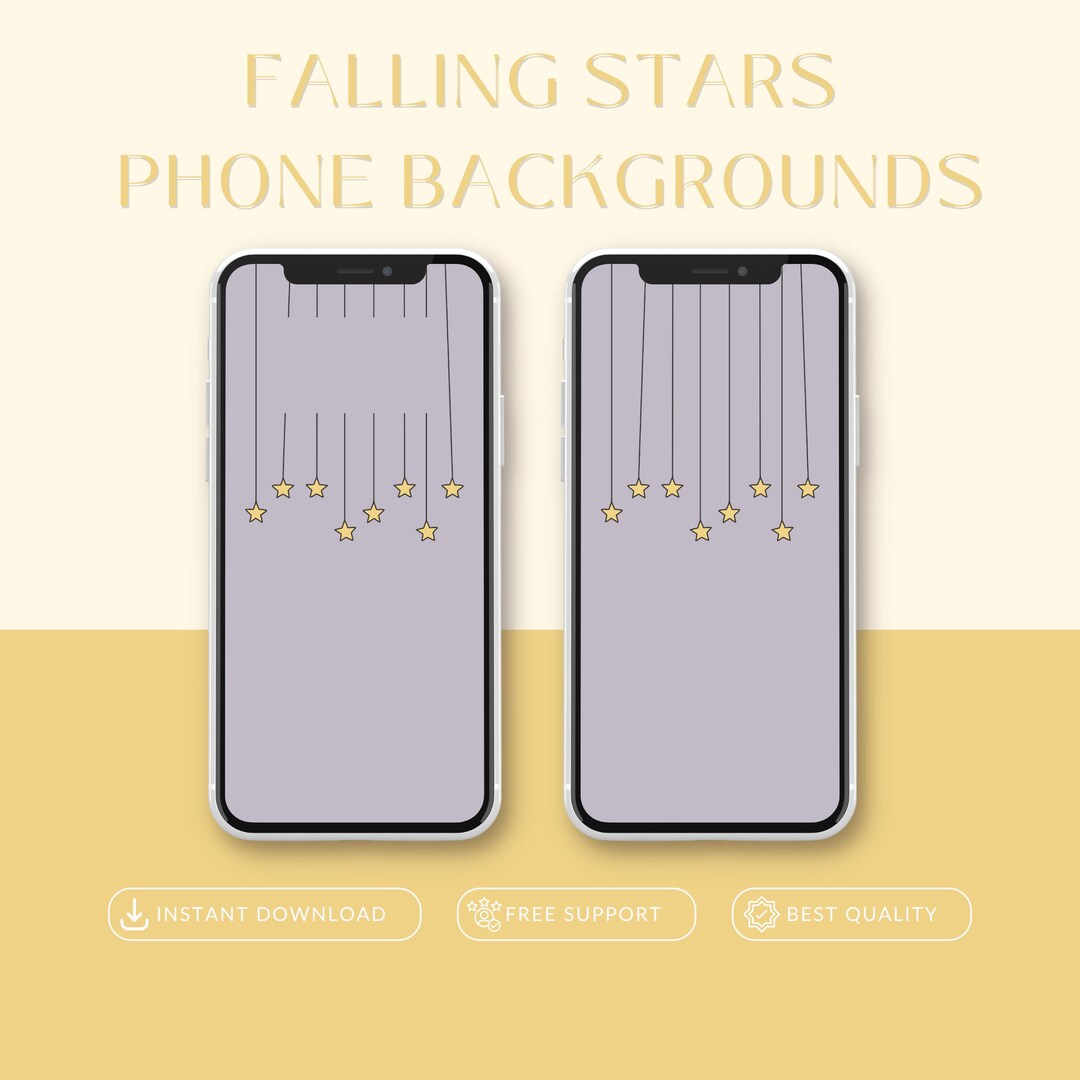 Falling Stars Phone Wallpaper: Minimalist Celestial Print (digital ...
