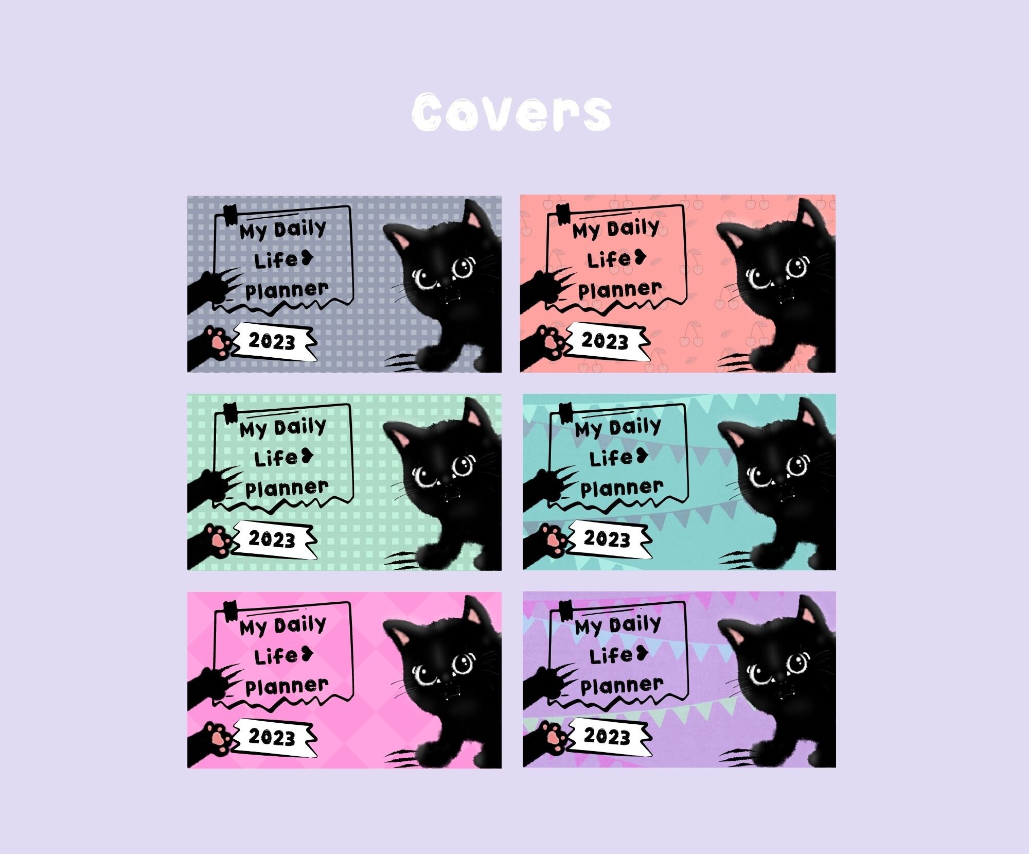 Black Cat Super Cute Kawaii Daily Life Planner 2023 Digital Planner ...