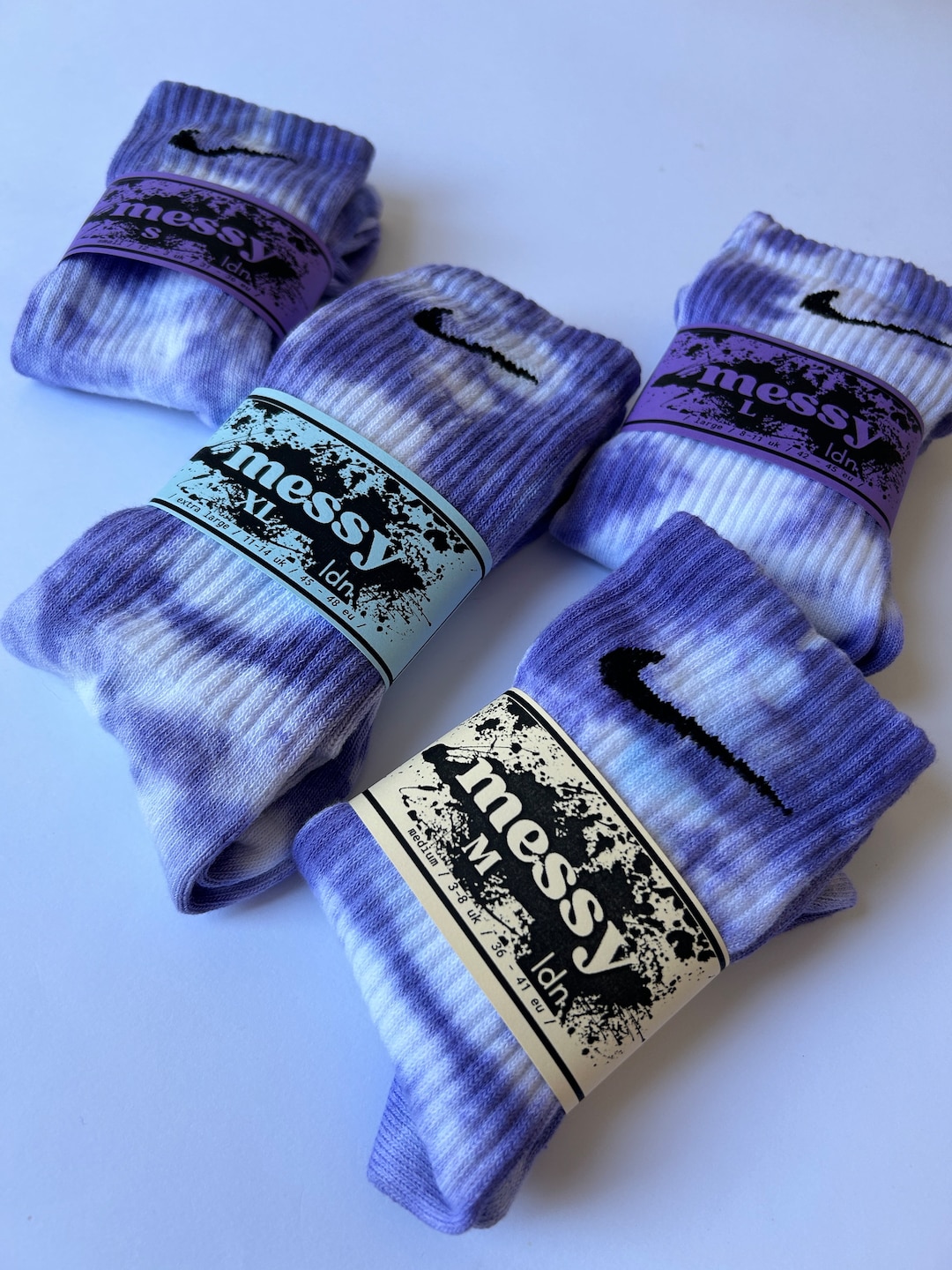 Purple Rain Tie Dye Crew Socks - Etsy