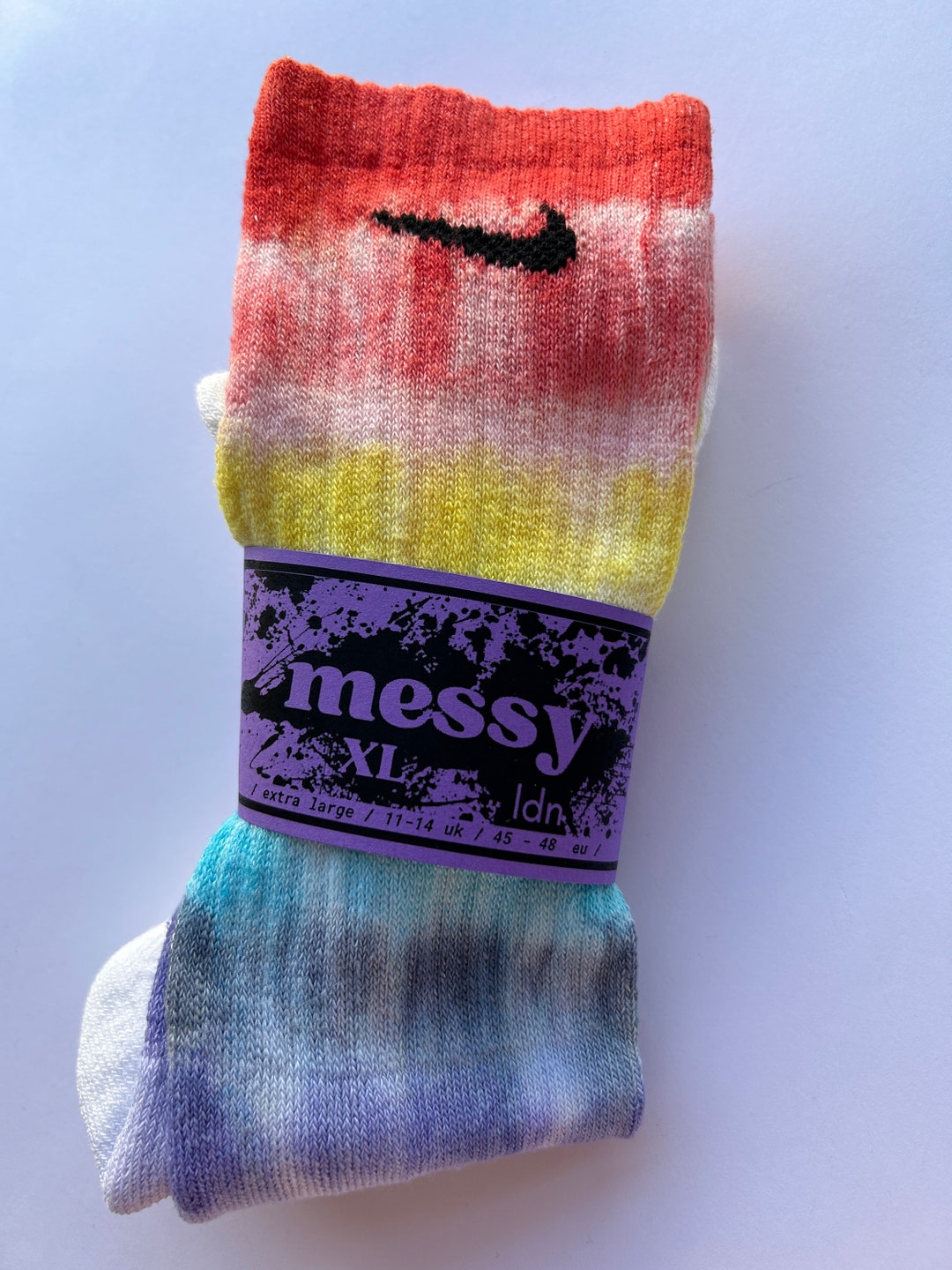 Extra Large Tie Dye Crew Socks Etsy