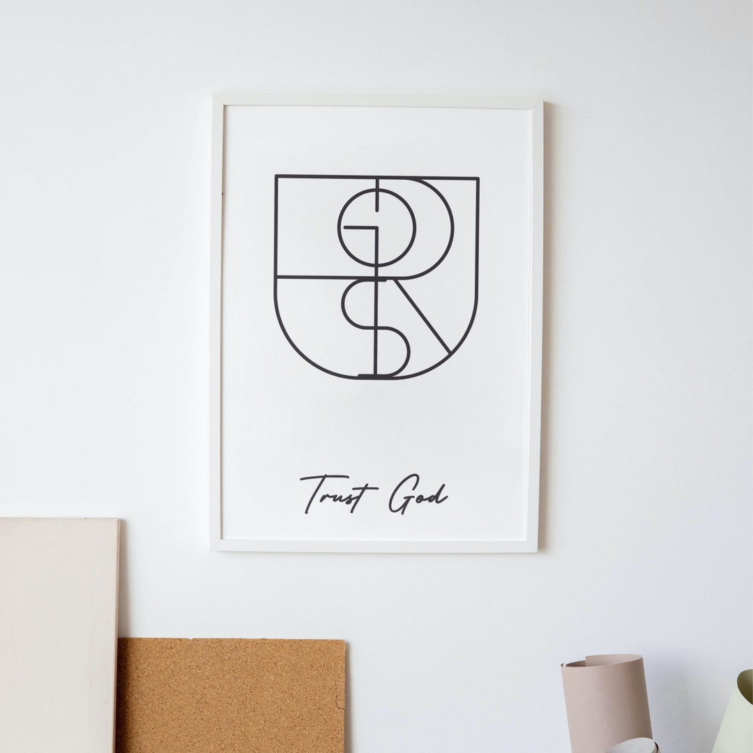 Spiritual Poster, Trust God, Wall Art Digital Download. Modern Wall Art ...