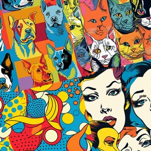 Pop Art Seamless Pattern Pack, 8 Unique Designs in High Resolution ...