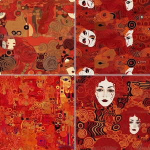 Gustav Klimt Seamless Pattern Pack, 20 Unique Designs in High ...