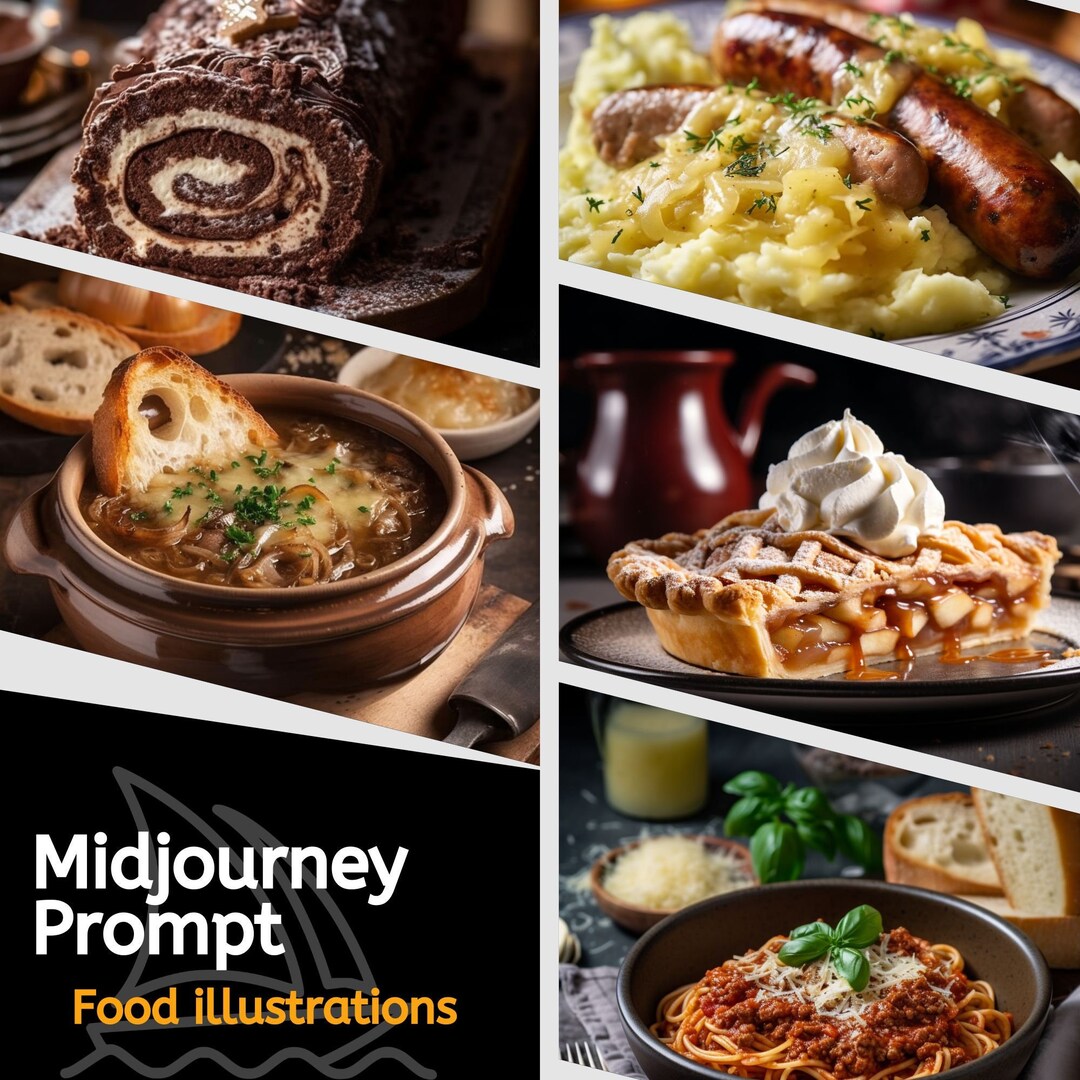 Midjourney Prompt, Realistic Food Illustrations, Professional Digital ...
