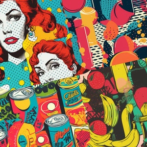 Pop Art Seamless Pattern Pack, 8 Unique Designs in High Resolution ...