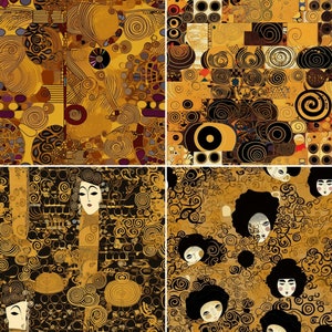 Gustav Klimt Seamless Pattern Pack, 20 Unique Designs in High ...