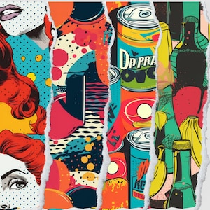 Pop Art Seamless Pattern Pack, 8 Unique Designs in High Resolution ...