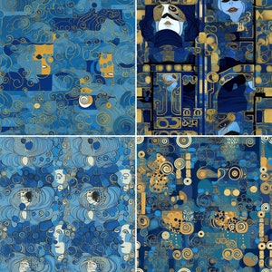 Gustav Klimt Seamless Pattern Pack, 20 Unique Designs in High ...