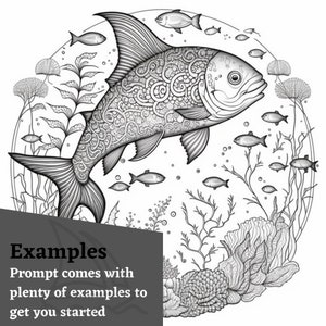 Midjourney Prompt, Create Detailed Adult Coloring Pages, Professional ...