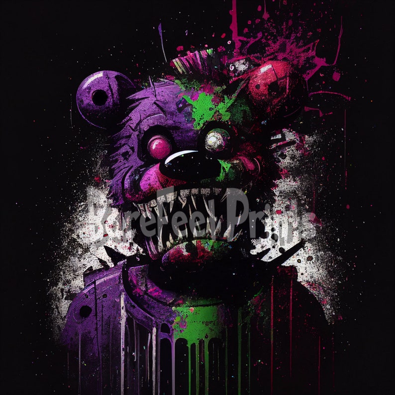 Five Nights at Freddie's Terror Splatter Paint Style, FNAF, AI ...