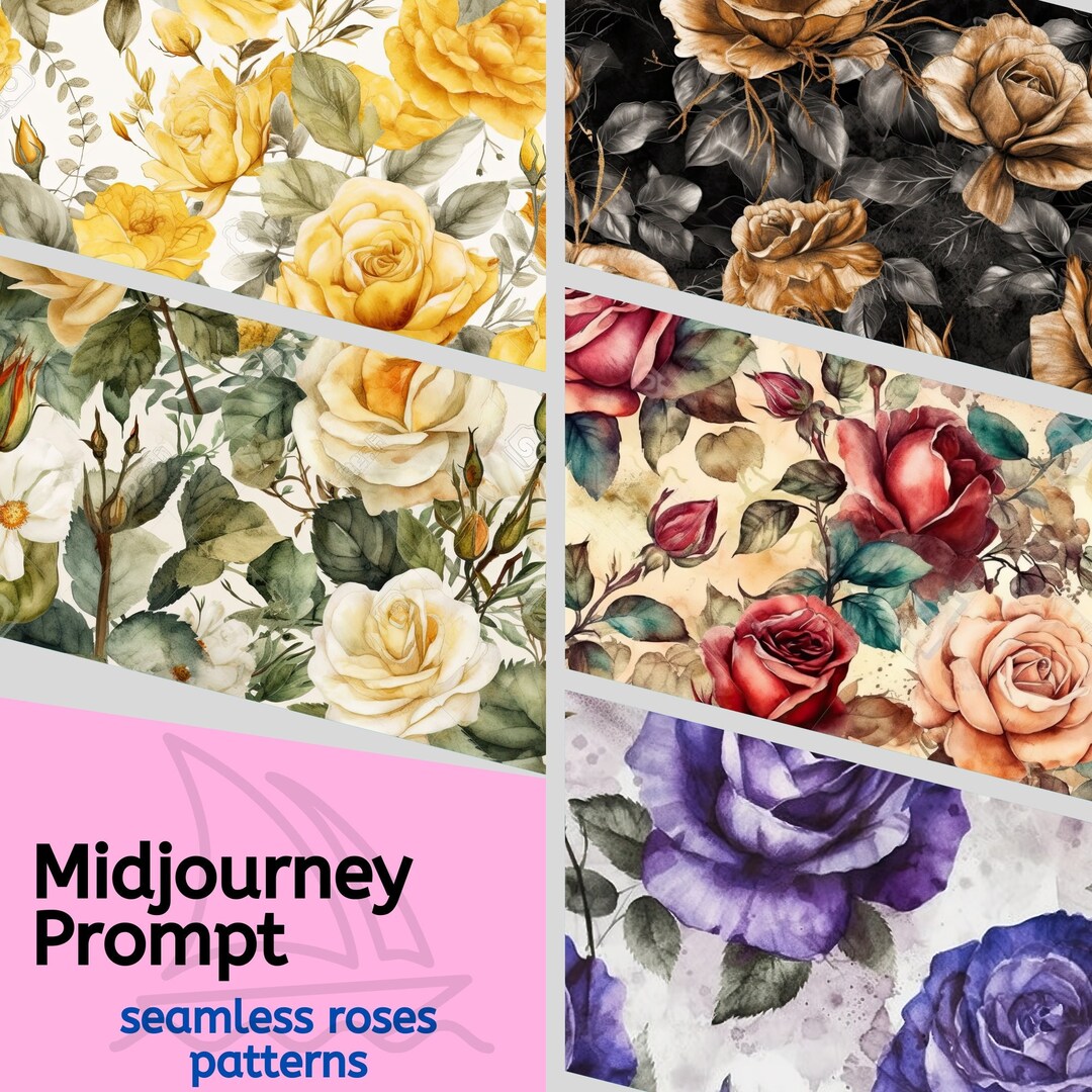 Midjourney Prompt, Create Watercolor Seamless Roses Patterns ...