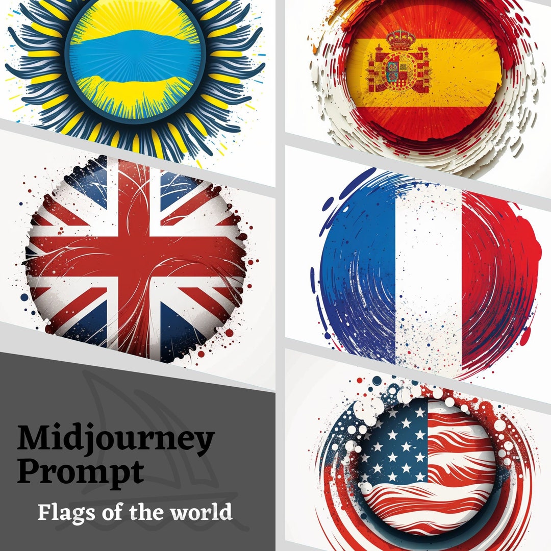 Flag Sticker, Midjourney Prompts, POD T Shirt, Stickers, Mugs Designs ...