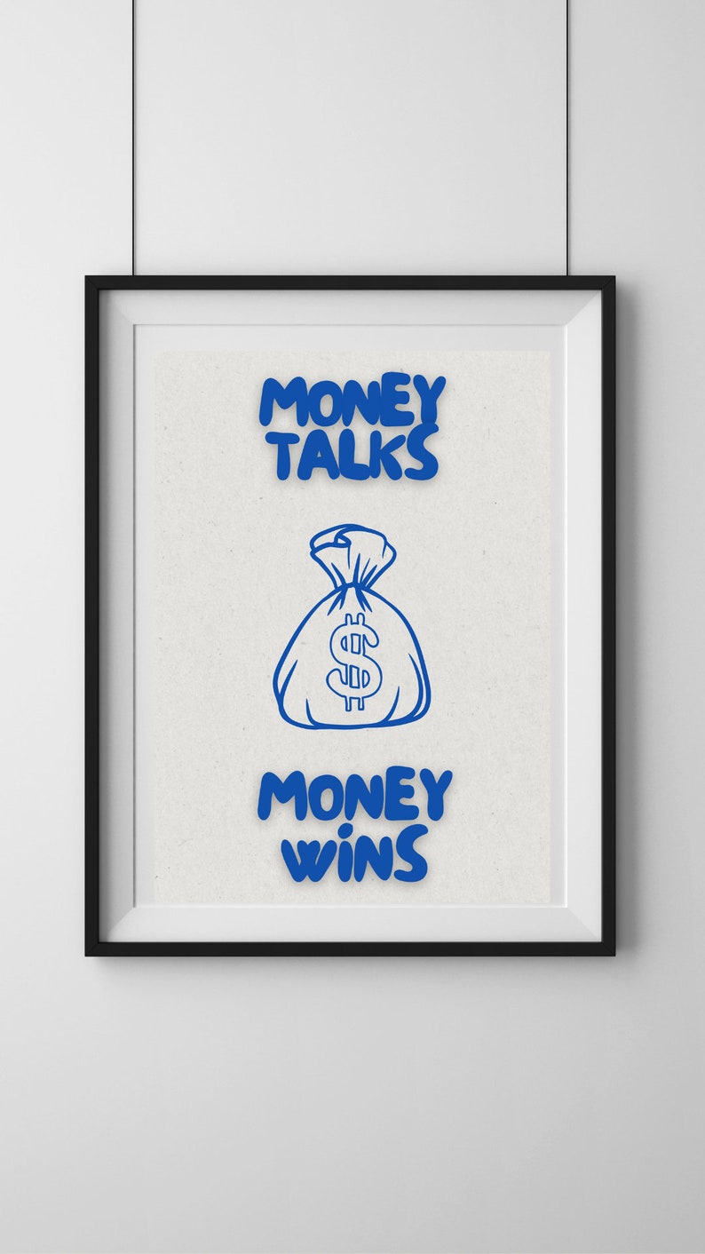 Money Bag Office Decorer Poster, Room Sets Print Decorating Wall Arts ...