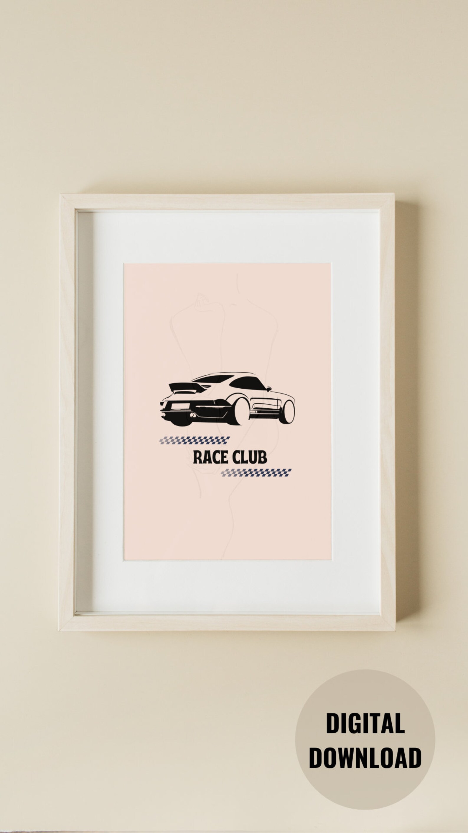 Retro Car Printable Illustration Do Wnload, Cute Aesthetic Car Decor ...