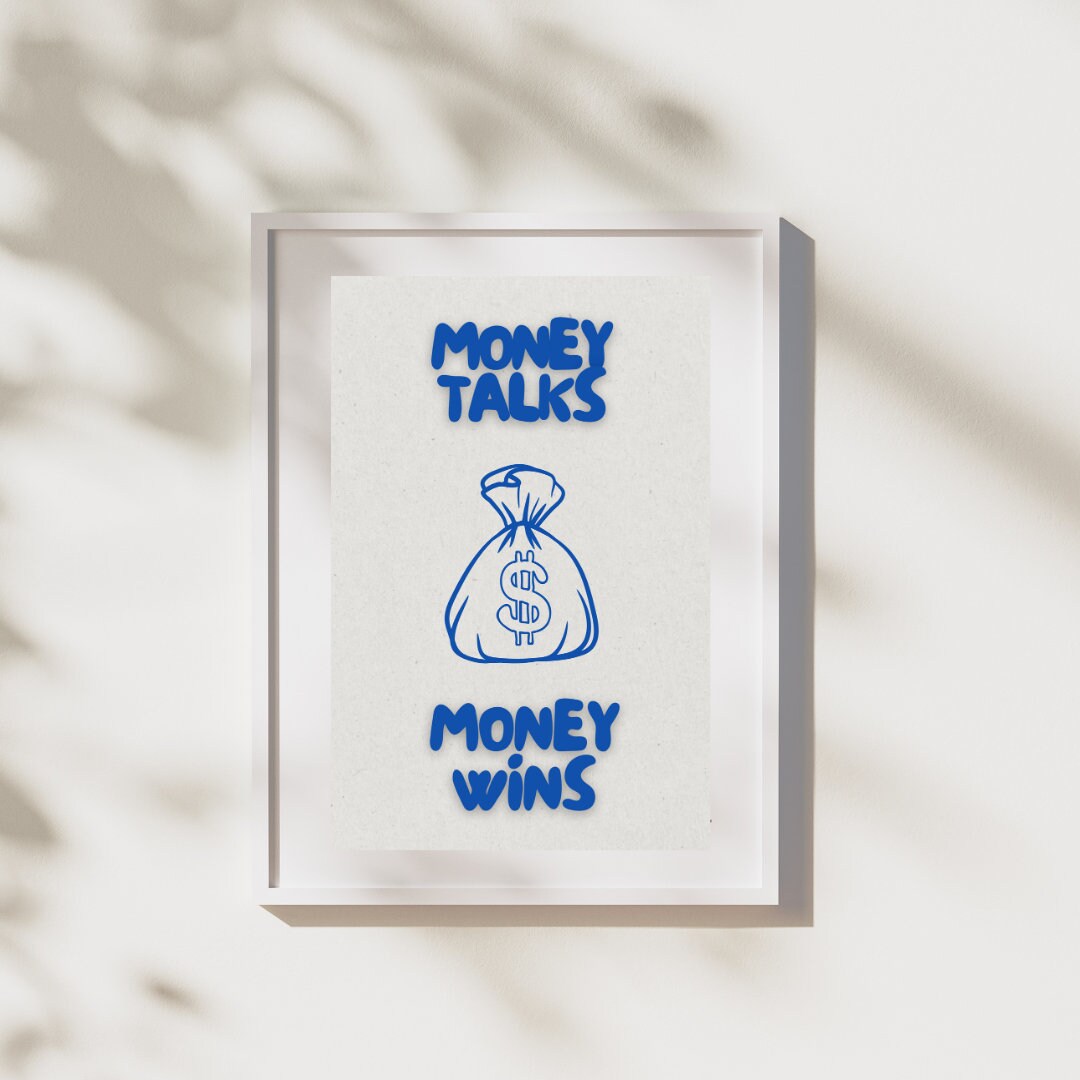 Money Bag Office Decorer Poster, Room Sets Print Decorating Wall Arts ...