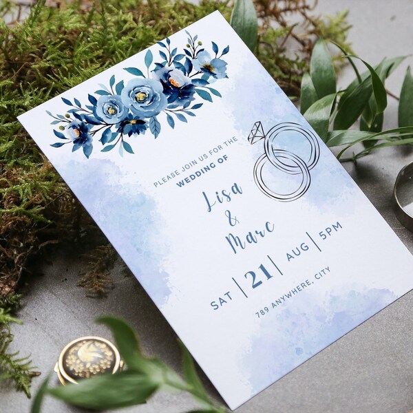 Blue Wedding Paper - Etsy