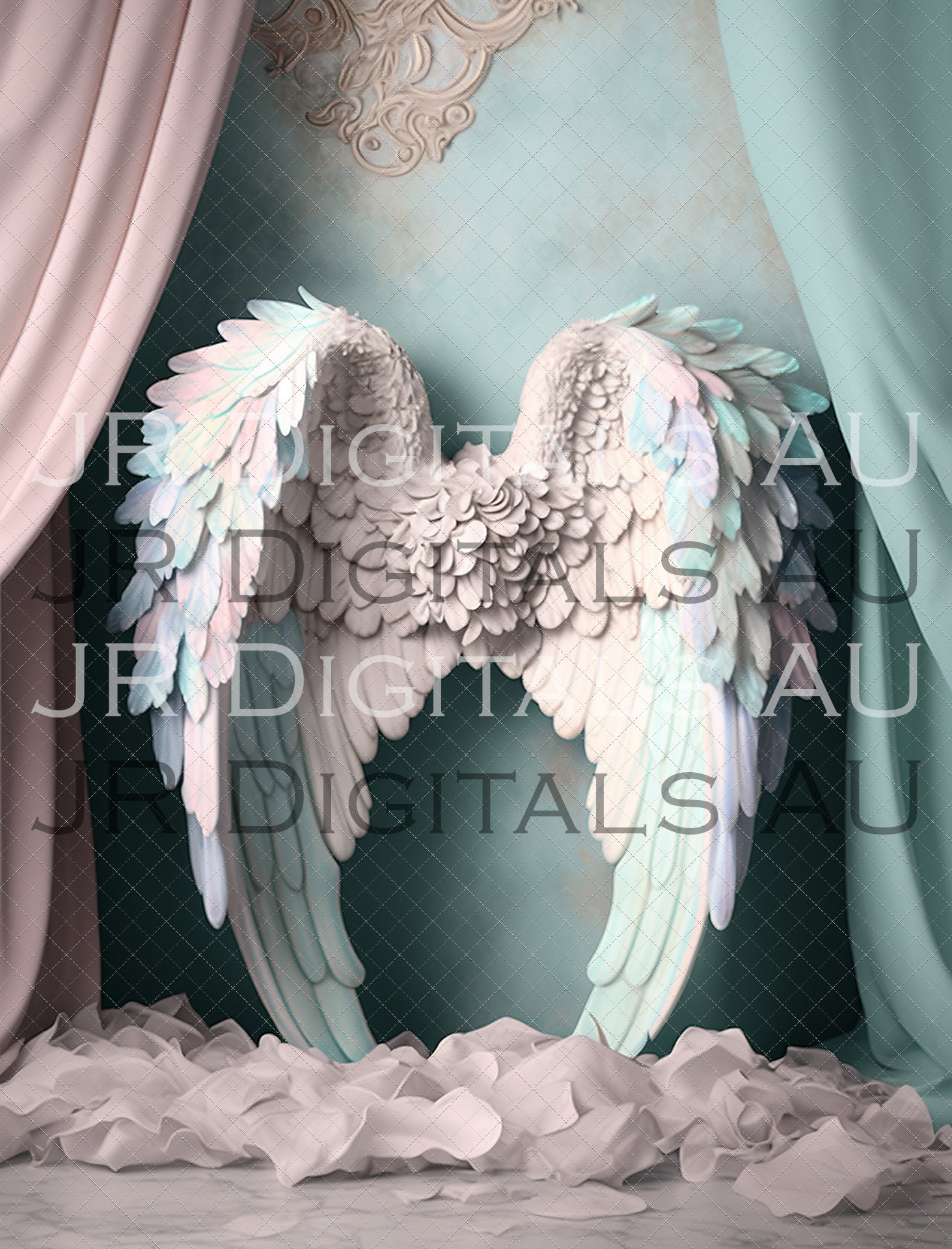 OPENING SALE!!! 4 X Stunning Pastel Angel Wings Digital Backdrops ...
