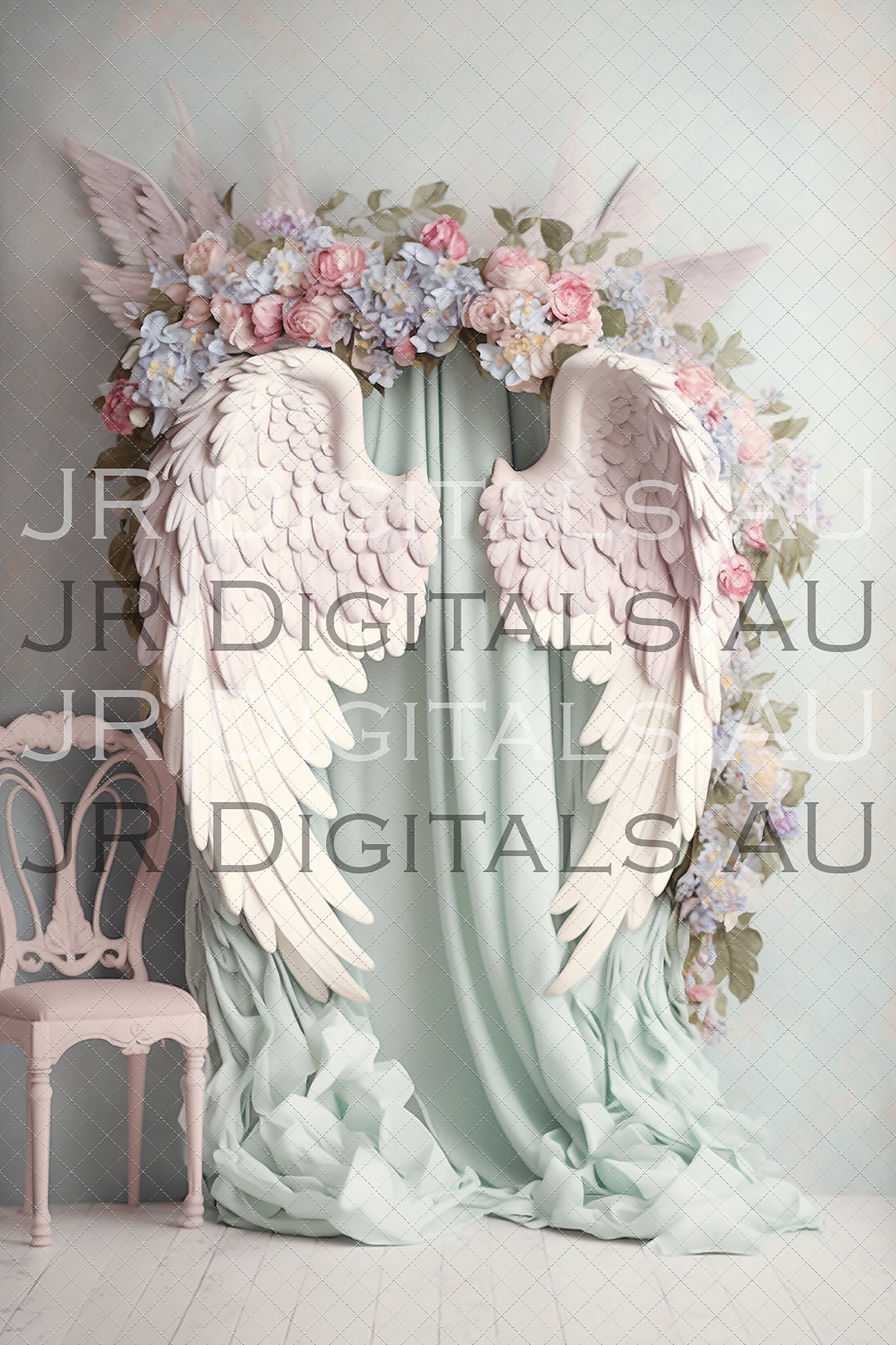 OPENING SALE!!! 4 X Stunning Pastel Angel Wings Digital Backdrops ...