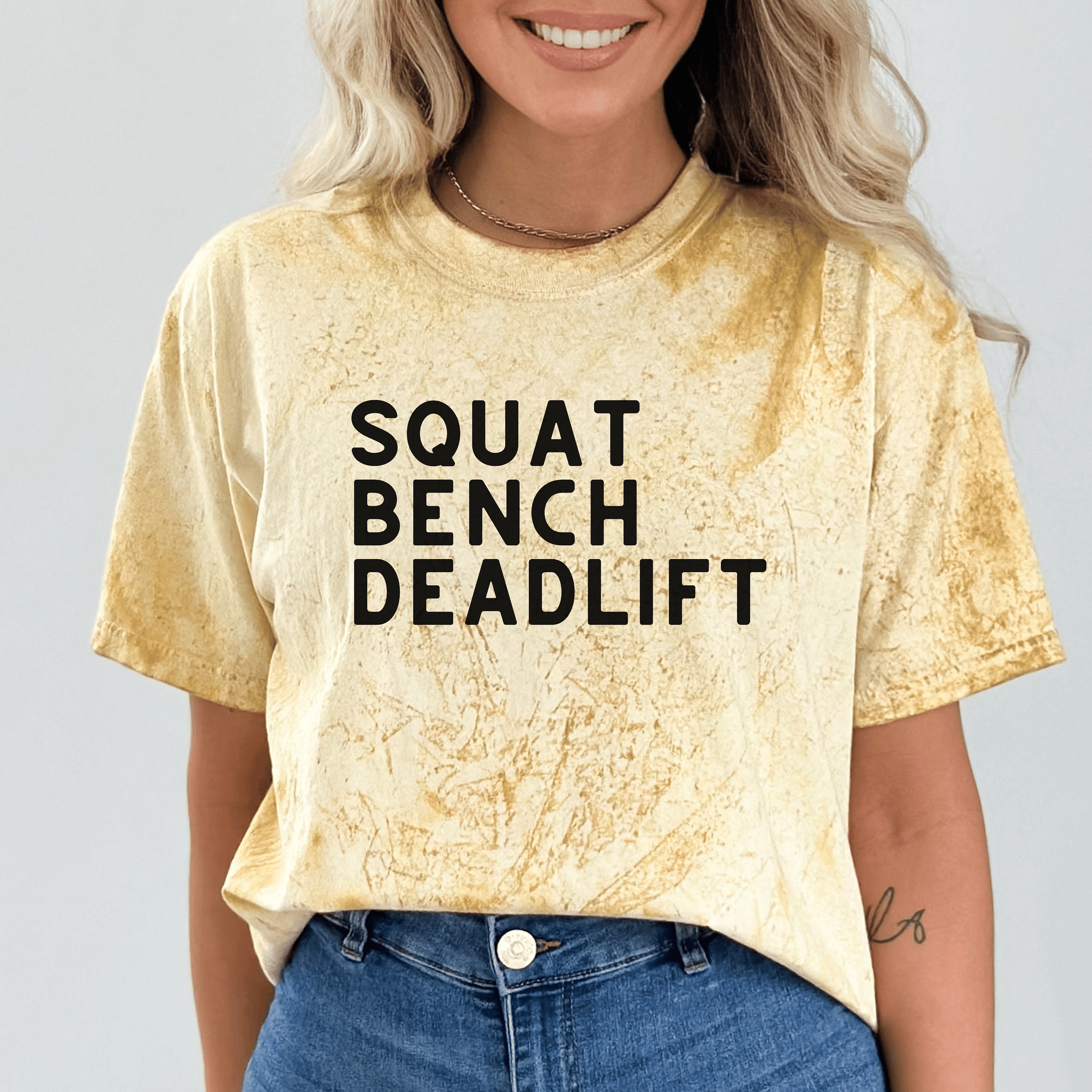 Squat Bench Deadlifting Powerlifting Comfort Colors Workout T-shirt ...
