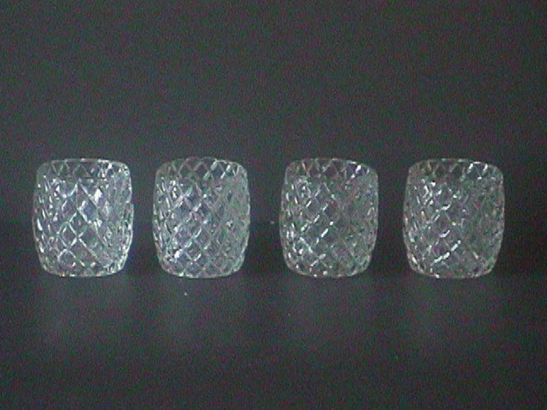 Vintage Diamond Pattern, Cut Glass, Votive Tealight Candle Holders by ...