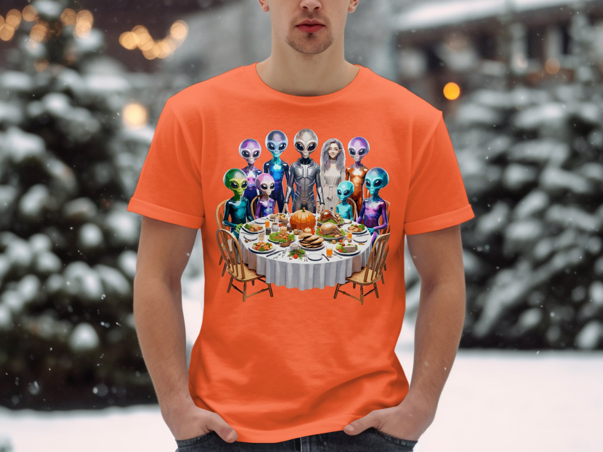 Alien Thanksgiving Dinner Portrait - Etsy