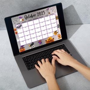 Editable Fillable October 2025 Calendar for Spooky Happy Halloween ...
