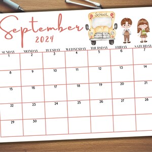 EDITABLE September 2024 Calendar, Printable Autumn Classroom Planner ...