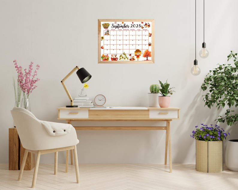 Editable Fillable September 2025 Calendar for Autumn, Fall, Back to ...