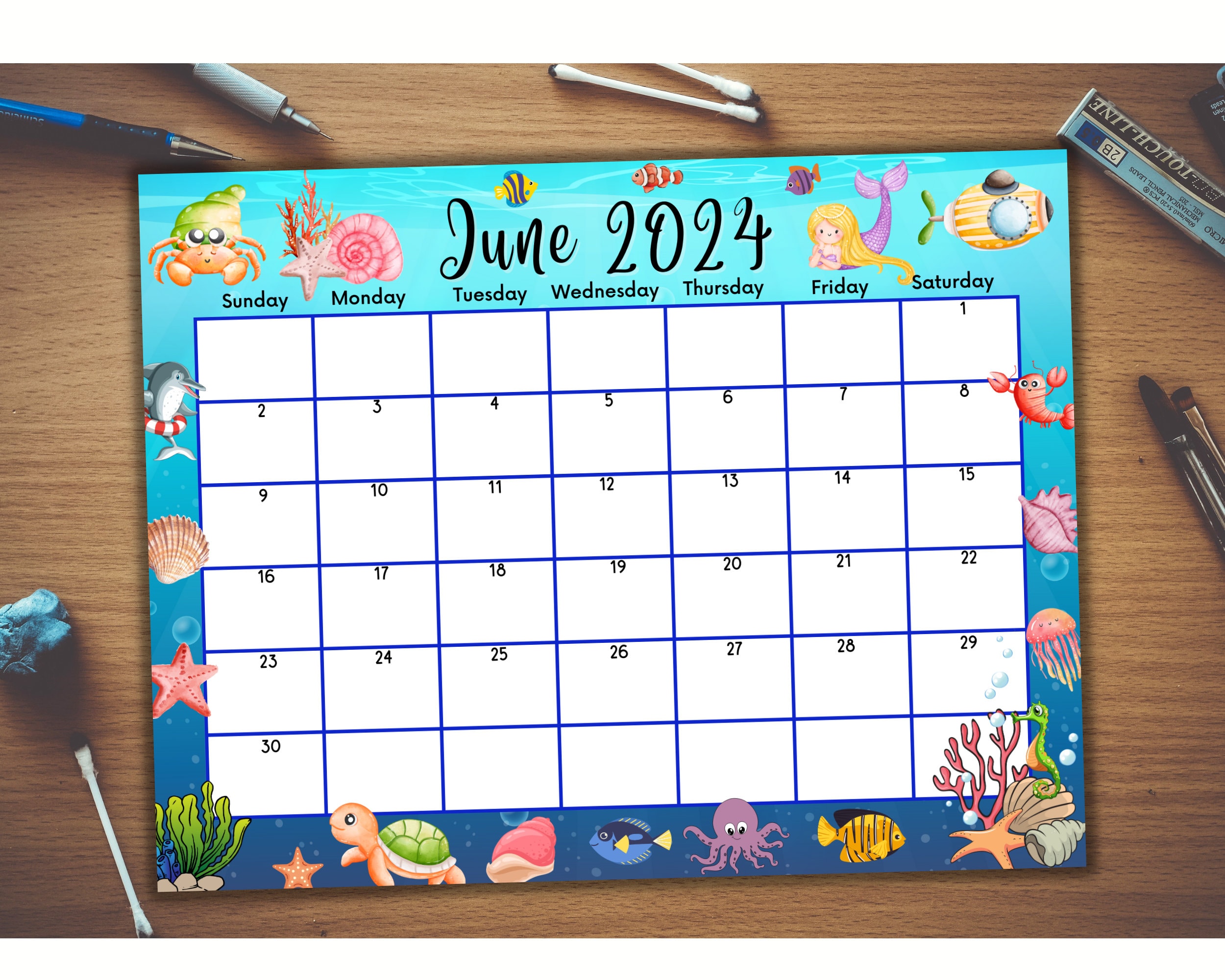 EDITABLE Monthly Calendar 2024 Bundle 12 Month for Home and Office ...