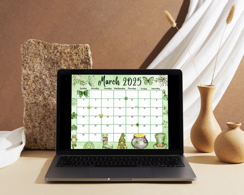 Editable Fillable March 2025 Calendar for St. Patrick's Day, Printable ...