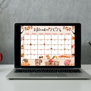 Editable Fillable September 2024 Calendar for Autumn, Fall, Back to ...