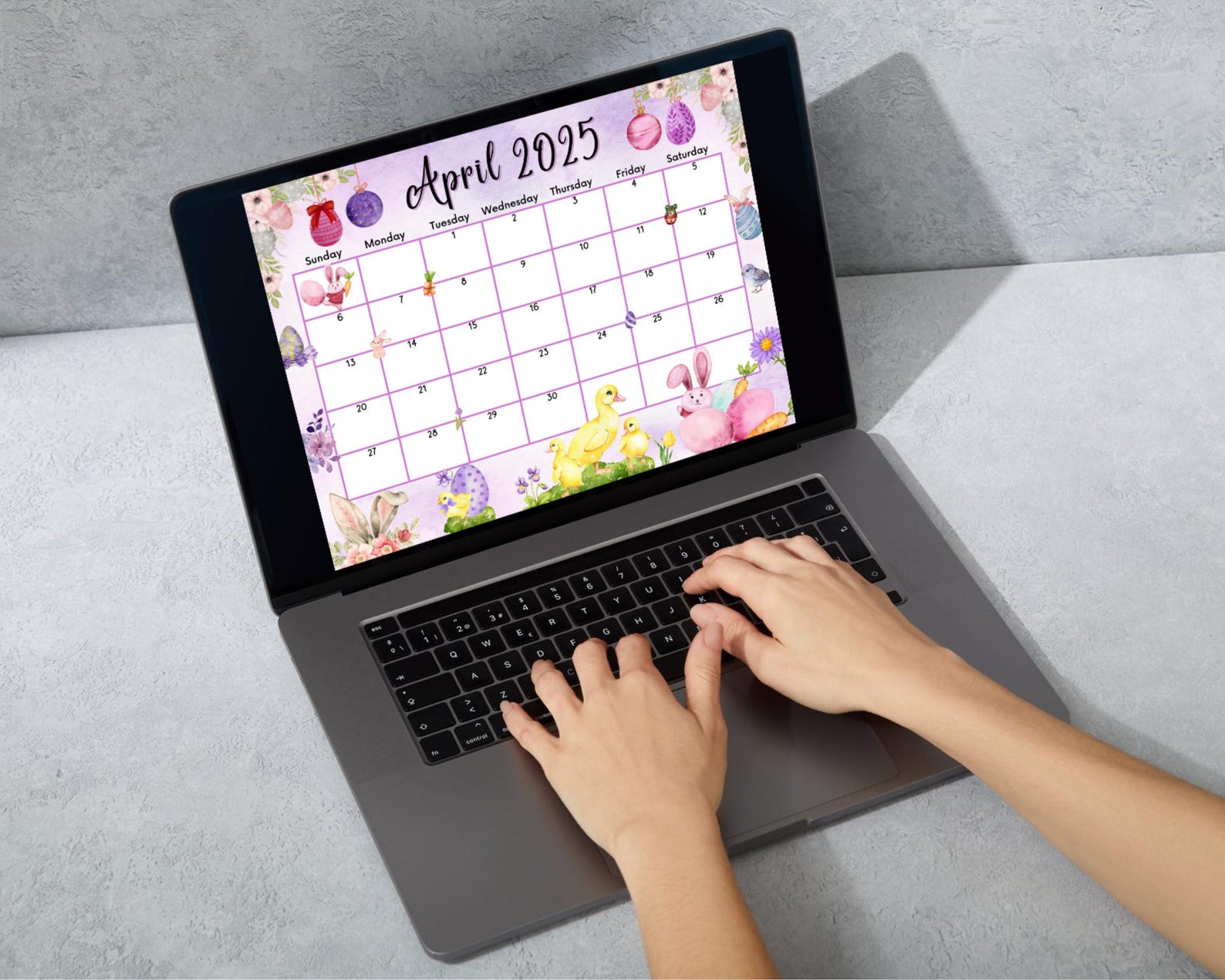 Editable Fillable April 2025 Calendar for Happy Easter With Cute Bunnie ...