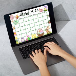 Editable Fillable April 2025 Calendar for Happy Easter With Cute ...