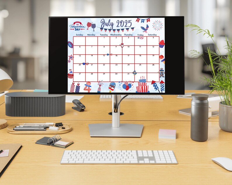 Editable Fillable July 2025 Calendar for 4th July Independence Day ...
