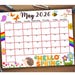 Bearbeitbarer befüllbarer Kalender Mai 2026 für Happy Spring mit ...