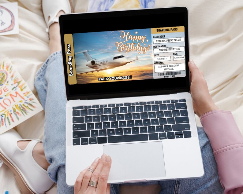 Editable Birthday Airplane Template Ticket, Printable Boarding Pass ...