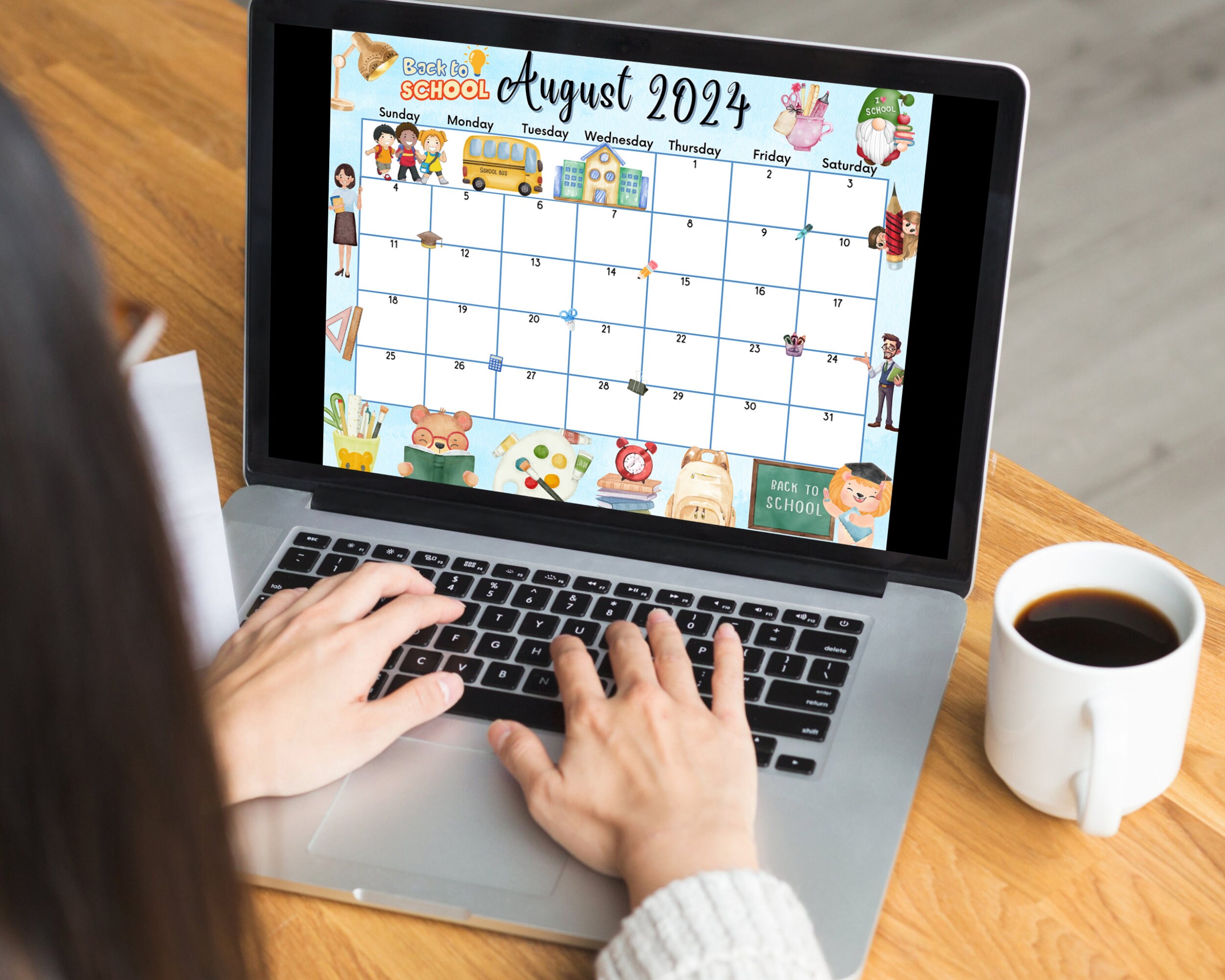 Editable Fillable August 2024 Calendar for Back to School, Monthly ...