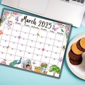 Editable Fillable March 2025 Calendar for Joyful and Colorful Spring ...