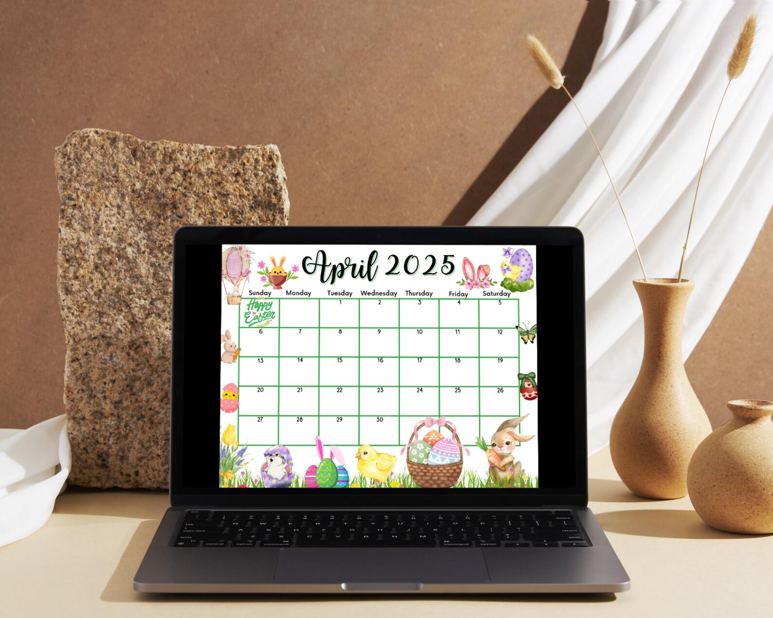 Editable Fillable April 2025 Calendar for Happy Easter With Cute ...