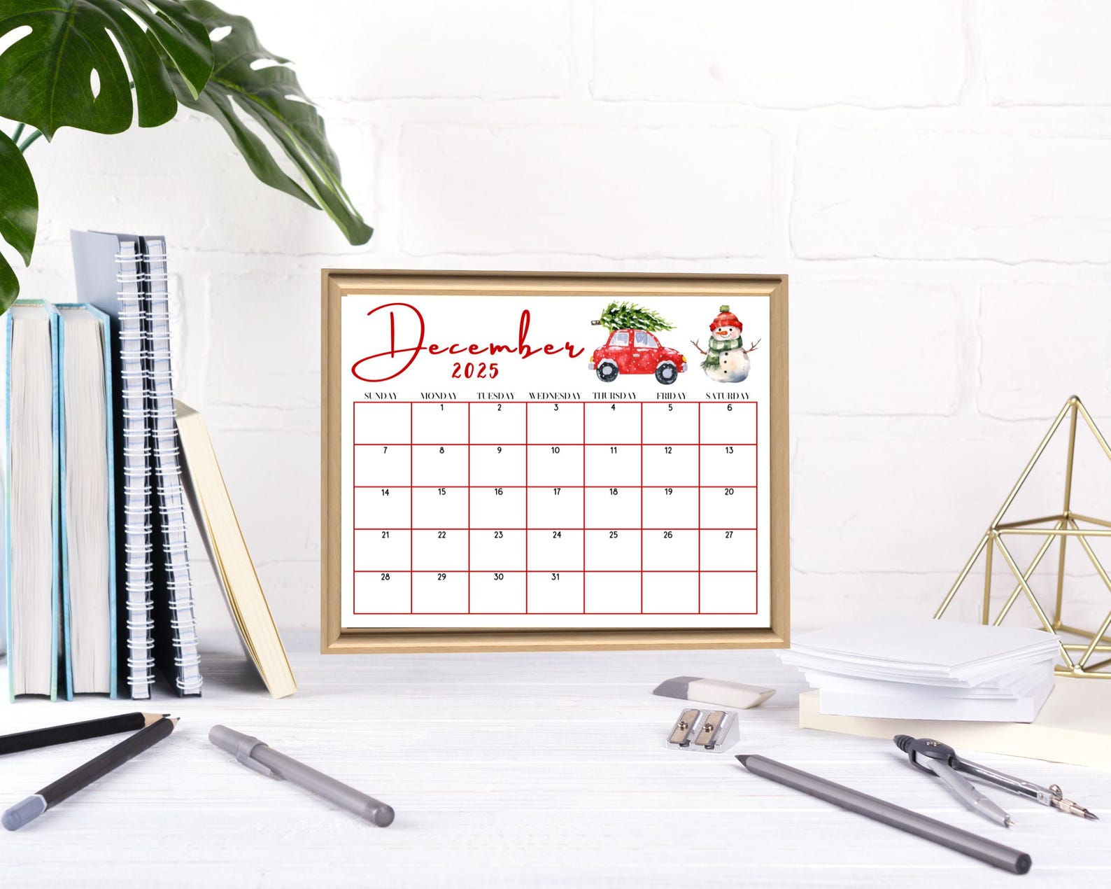Editable Fillable December 2025 Calendar for Merry Christmas: Easy to ...