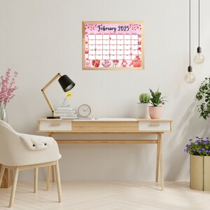 Editable Fillable February 2025 Calendar for Valentine’s Day, Printable ...