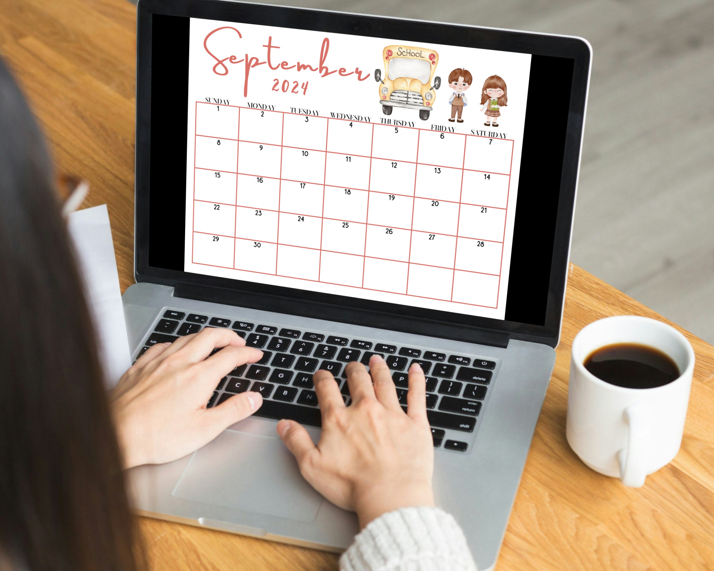 EDITABLE September 2024 Calendar, Printable Autumn Classroom Planner ...