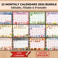 Editable Fillable July 2024 Calendar for Happy Summer, Printable ...